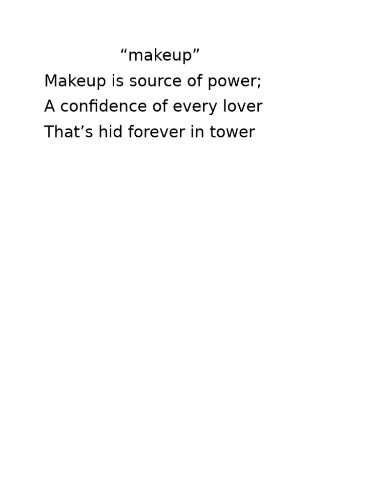 Makeup Poem by Naina | PDF