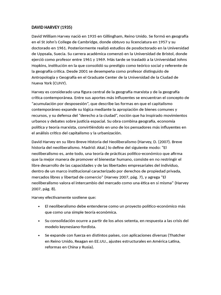 breve historia del neoliberalismo | PDF | Neoliberalismo | Ajuste ...