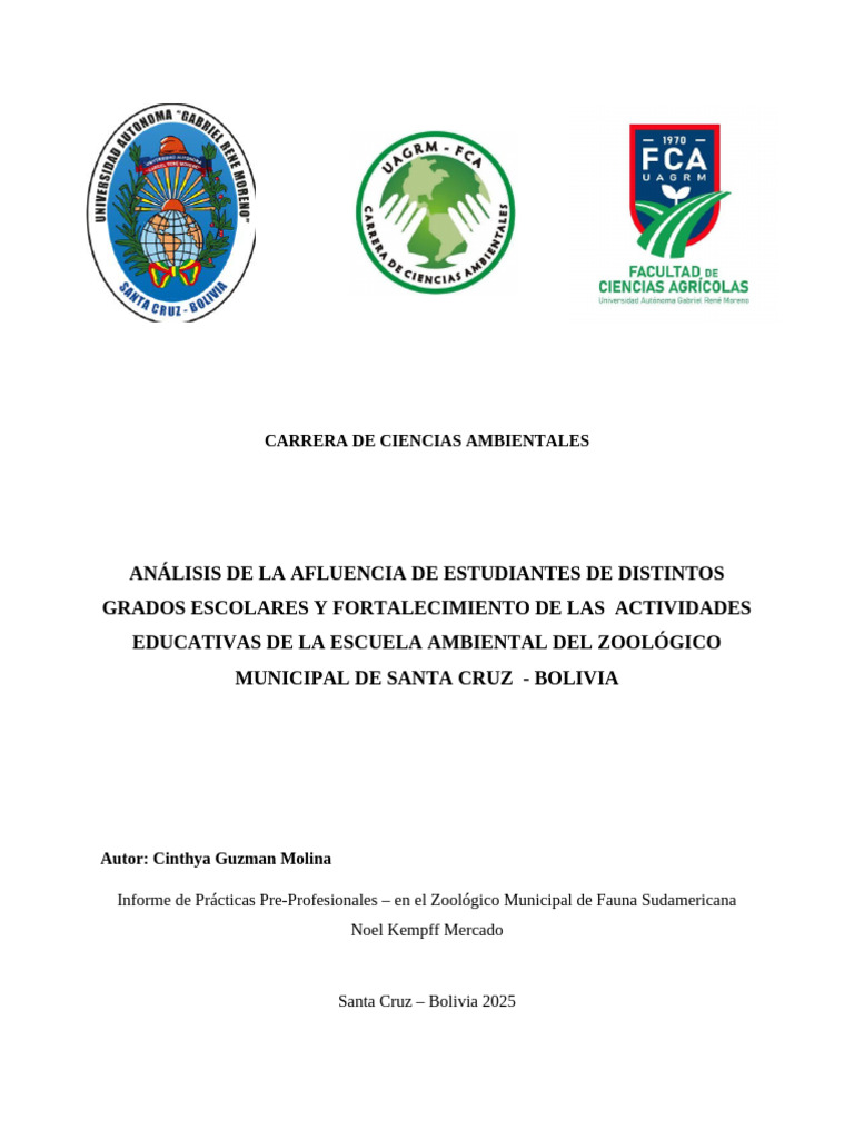 DOC. DE PRACTICA PRE-PROFECIONAL | PDF | zoo | Fauna
