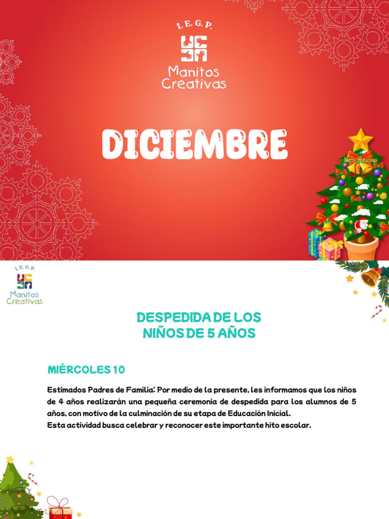 Actividades Diciembre | PDF | Navidad