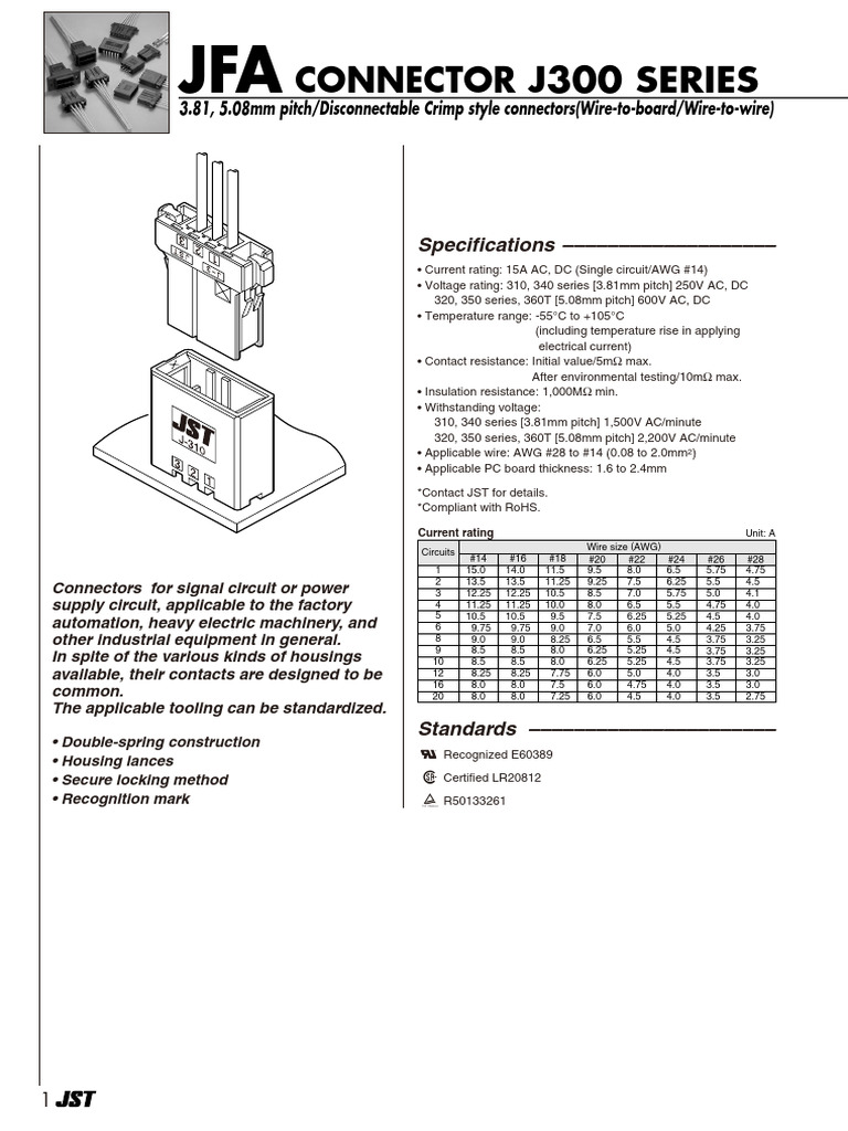 eJFA-J300 | PDF | Electrical Connector | Direct Current