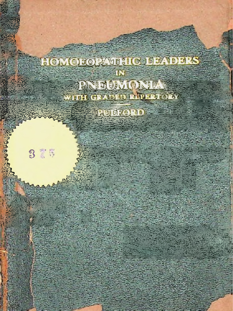 Pulford -Homoeopathic Leaders in Pneumonia | PDF | Thorax | Cough