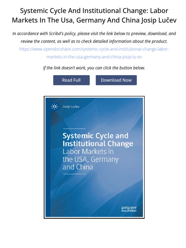 Systemic Cycle and Institutional Change: Labor Markets in the USA ...