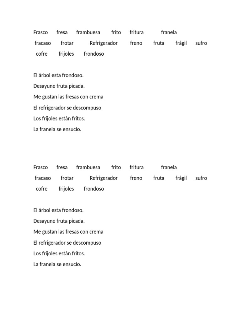 Palabras Con FR | PDF