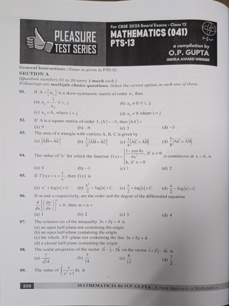 Sample Paper 13 - 2025 | PDF | Mathematical Relations