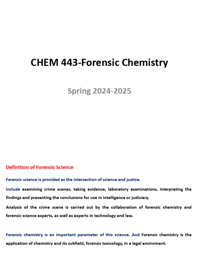 Forensic Chemistry: Crime Scene Analysis | PDF | Forensic Science ...