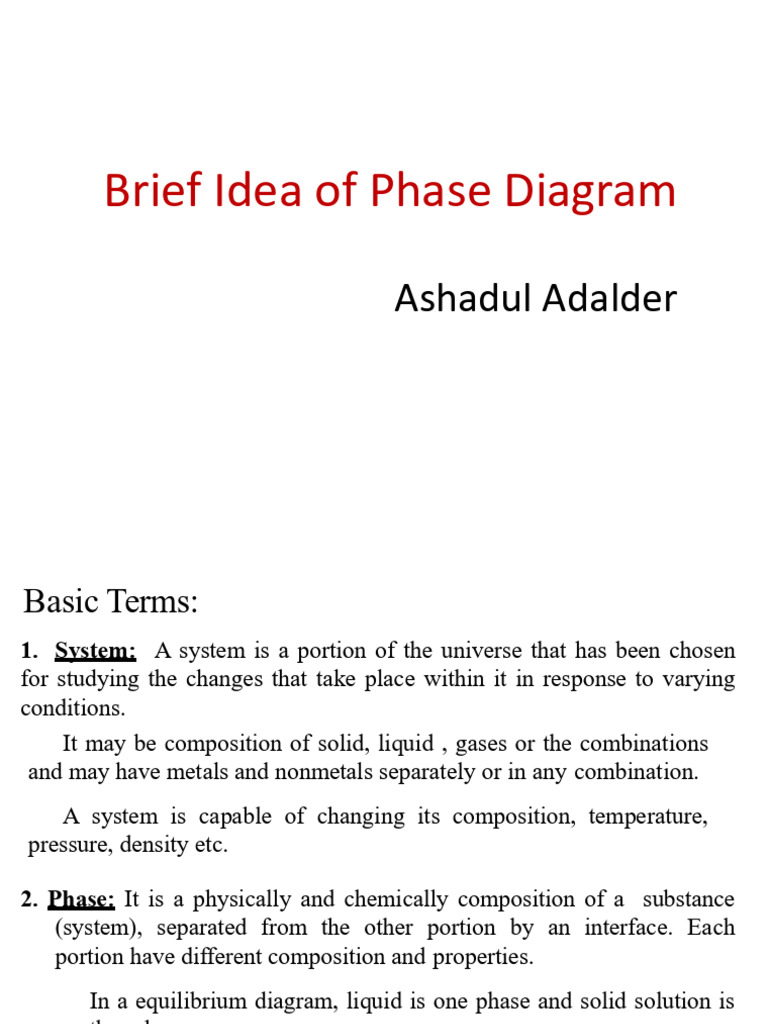 Brief Idea of Phase Diagram Class 1-05-01-2026 | PDF | Phase (Matter ...