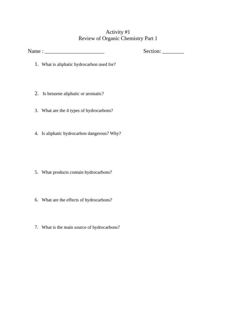 Organic Chemistry: Hydrocarbon Basics | PDF