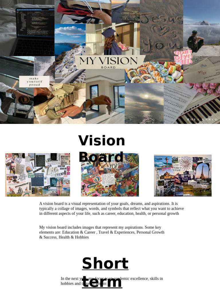 My Vision Board for Future Goals | PDF | Personal Development
