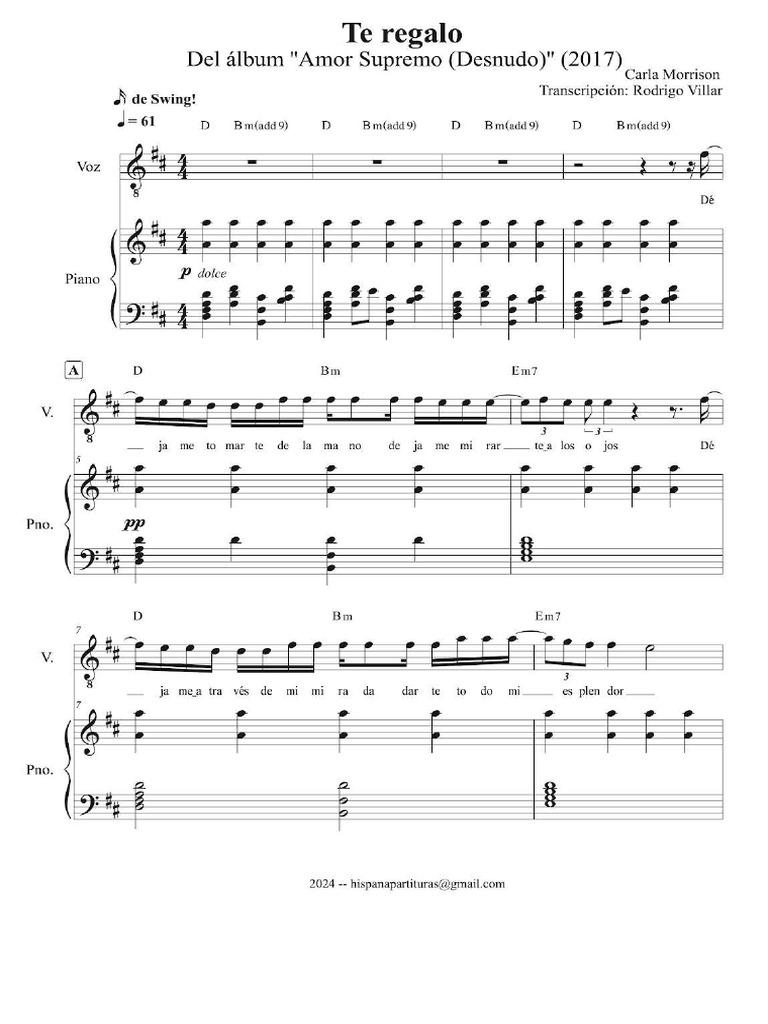 Carla Morrison - Te Regalo | PDF