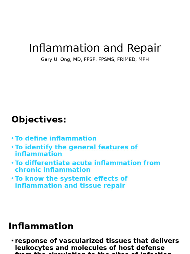 Understanding Inflammation and Repair | PDF | Inflammation | Endothelium
