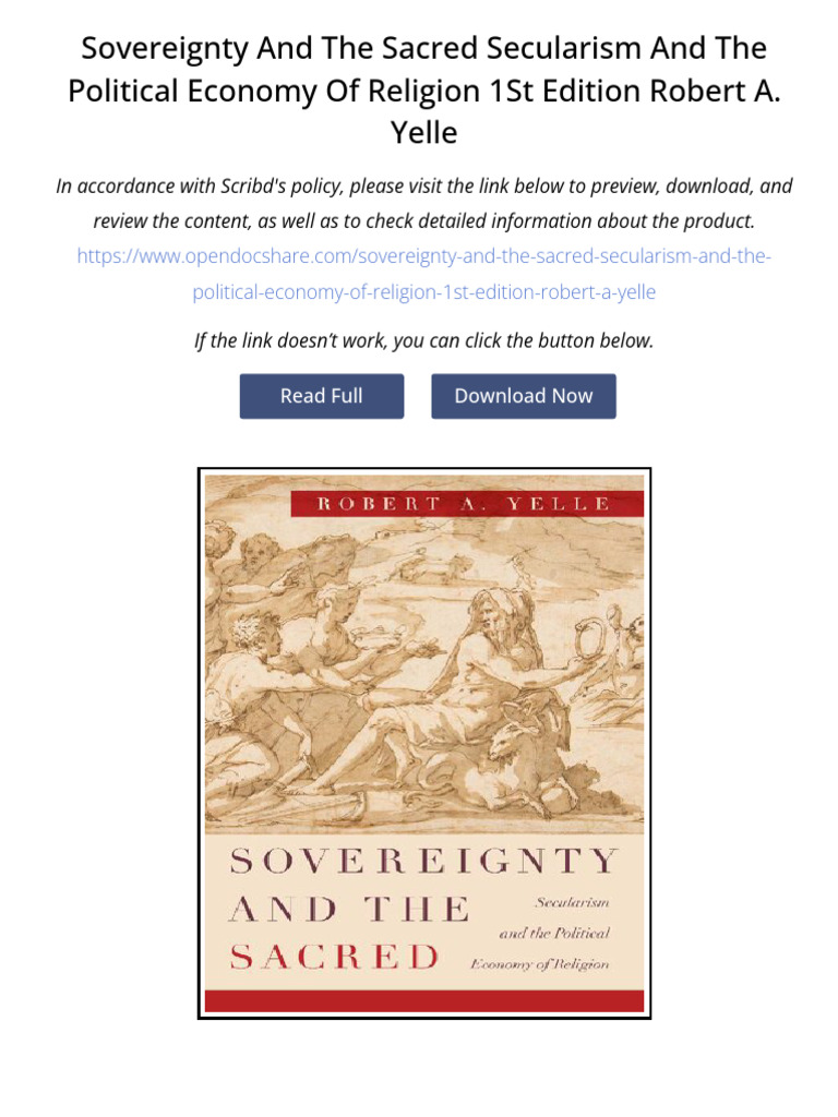 Sovereignty and the Sacred Secularism and the Political Economy of ...