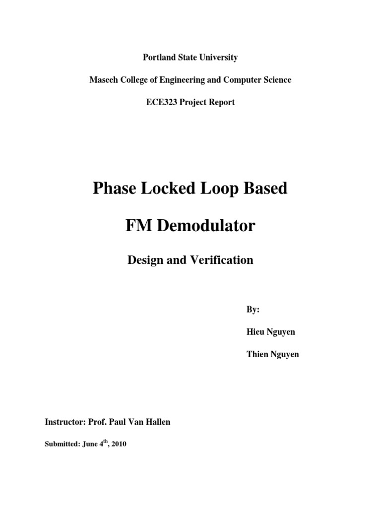 PLL-Based FM Demodulator Design | PDF | Detector (Radio) | Frequency ...