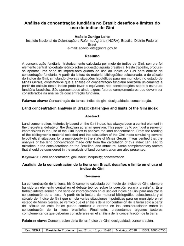 Desafios e Limites Do Índice de Gini | PDF