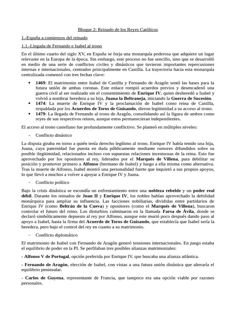 Bloque 2 | PDF | Inquisición española | España
