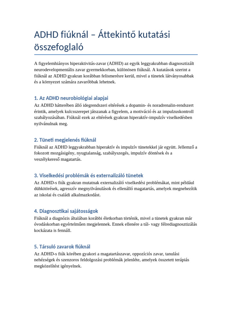 ADHD Fiuknal Kutatas | PDF