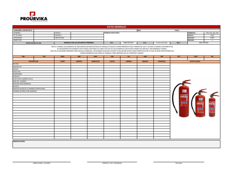 3.- Cpr Ehs Ins 003 Inspeccion de Extintores | PDF
