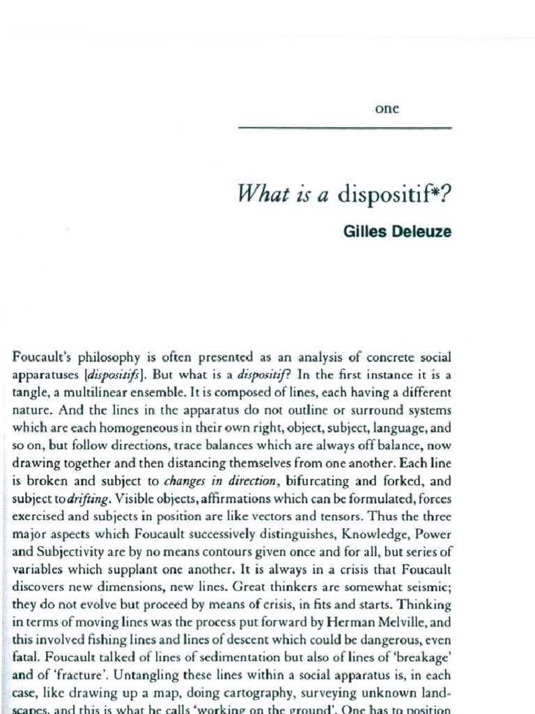 Deleuze - Gilles What Is A Dispositif | PDF