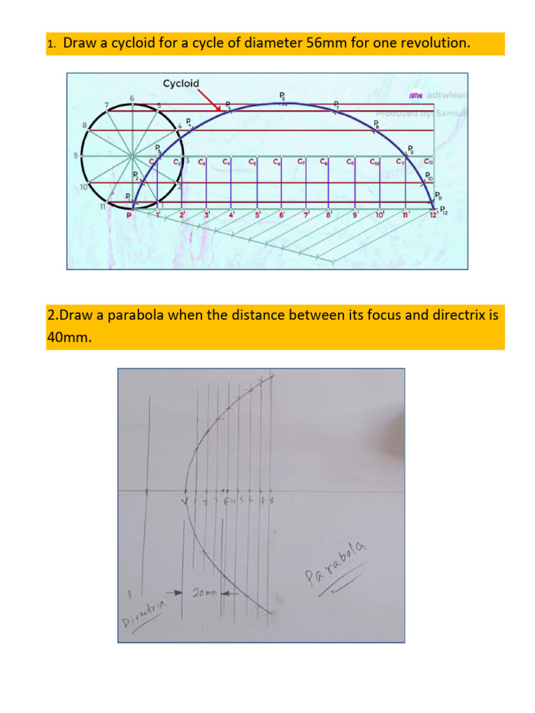 Parabola & Cycloid | PDF