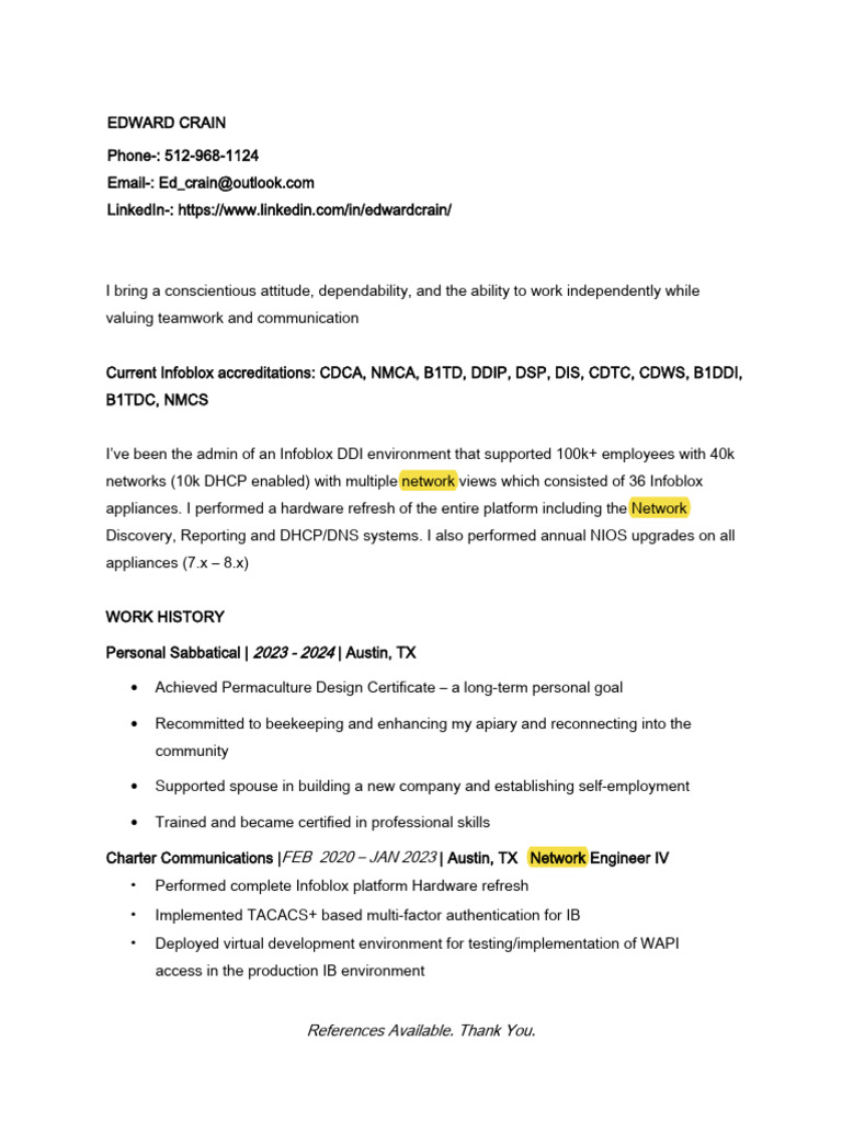 Dice Profile EDWARD CRAIN Highlighted | PDF | Virtualization | Computer ...