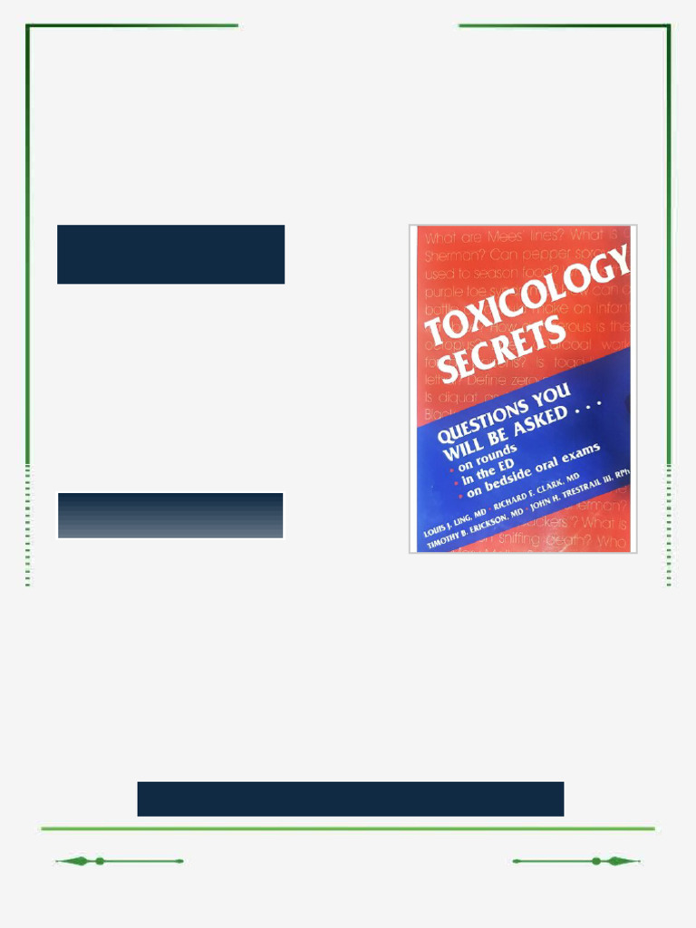 Toxicology secrets part 1 2nd Edition. Edition Louis J. Ling ebook ...