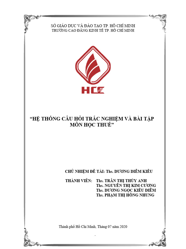 Tai Lieu He Thong Cau Hoi Tn Va Bt Thue | PDF