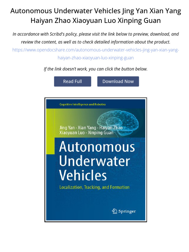 Autonomous Underwater Vehicles Jing Yan Xian Yang Haiyan Zhao Xiaoyuan ...