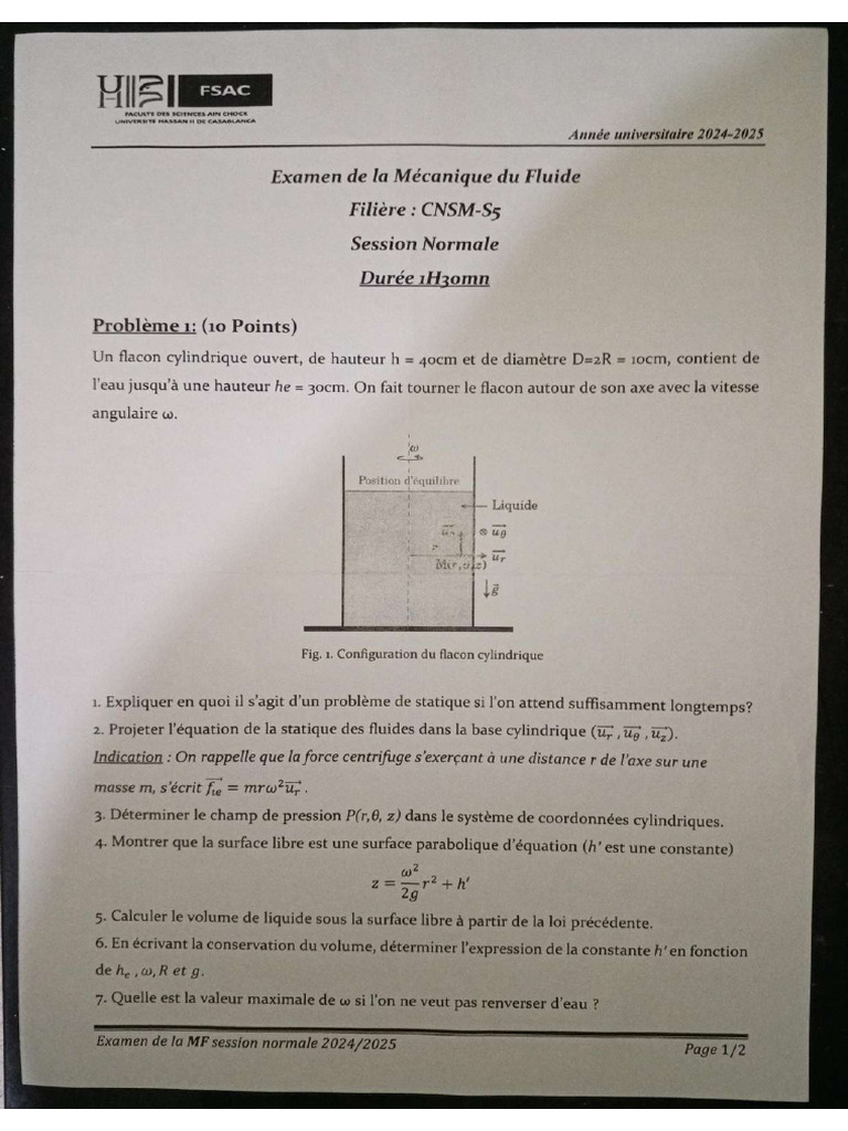 Exam MDF Normal 2024-2025 (3) | PDF