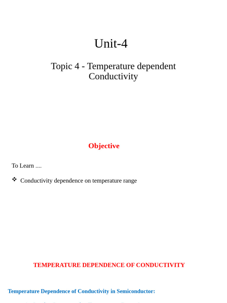 Temperature Effects on Semiconductor Conductivity | PDF | Electrical ...