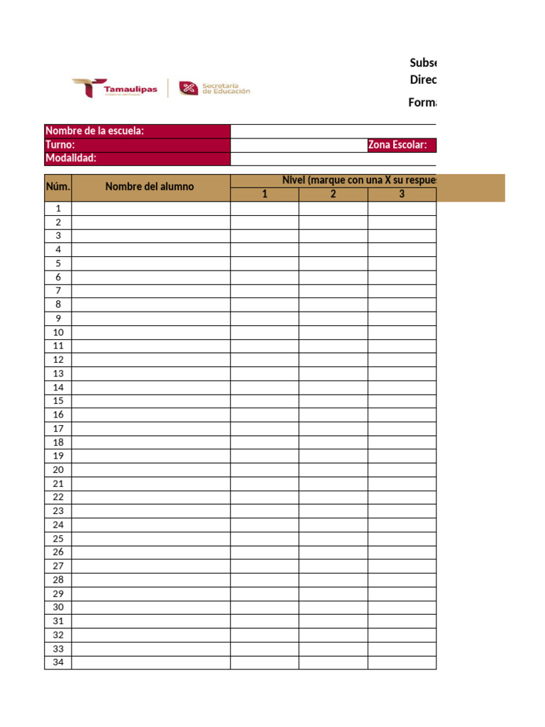 Formato de Resultado Por Alumno Lectura 2B | PDF