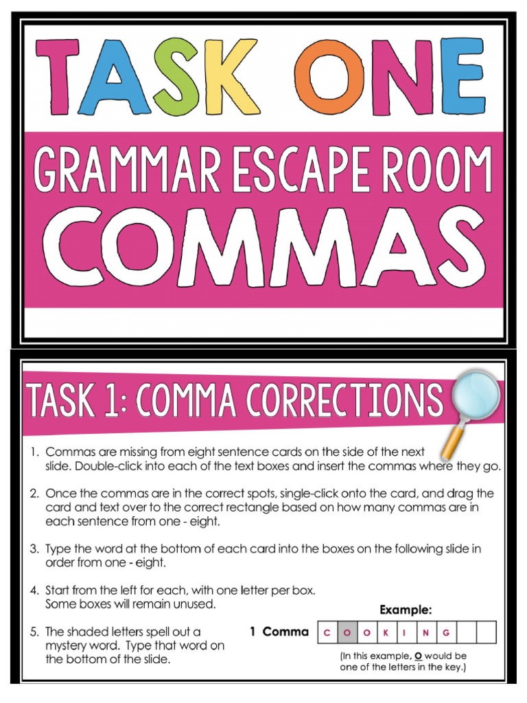 D) Grammar Escape Room - Day 1 (UPLOAD) | PDF