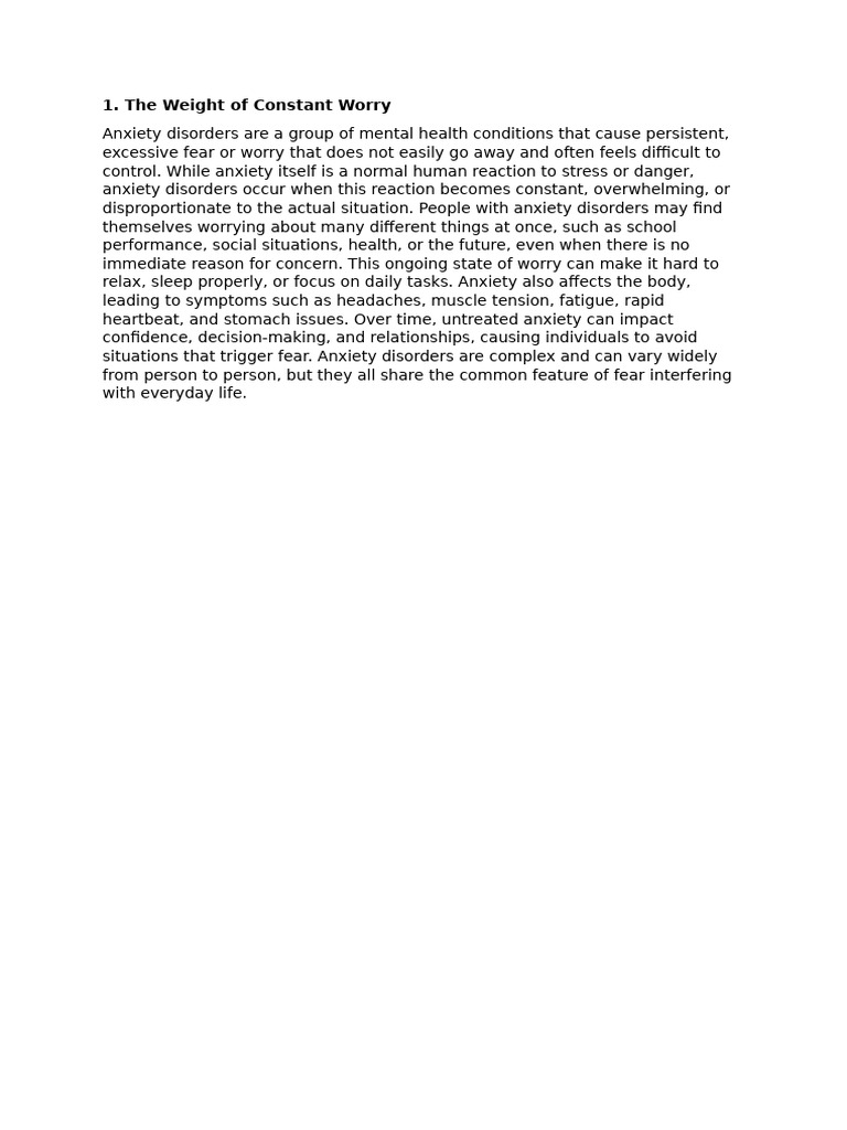 The Weight of Constant Worry | PDF