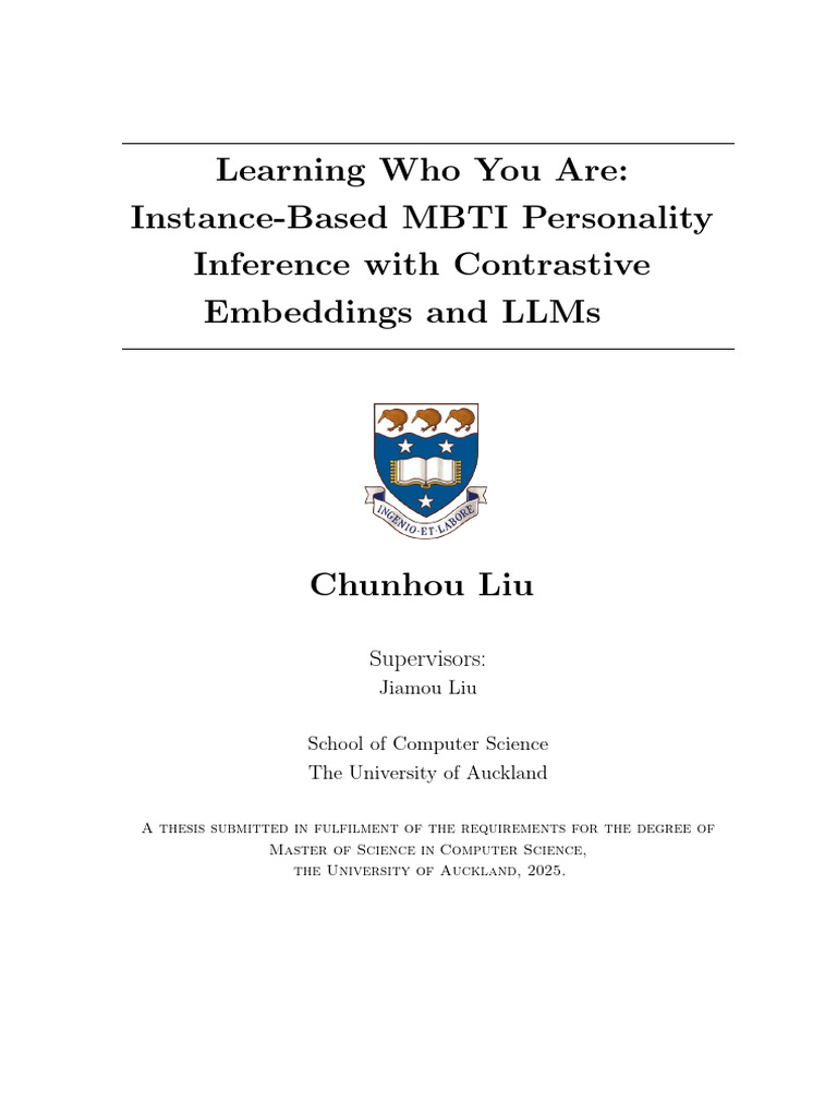 Chunhou 2025 Llm Personality | PDF | Extraversion And Introversion ...