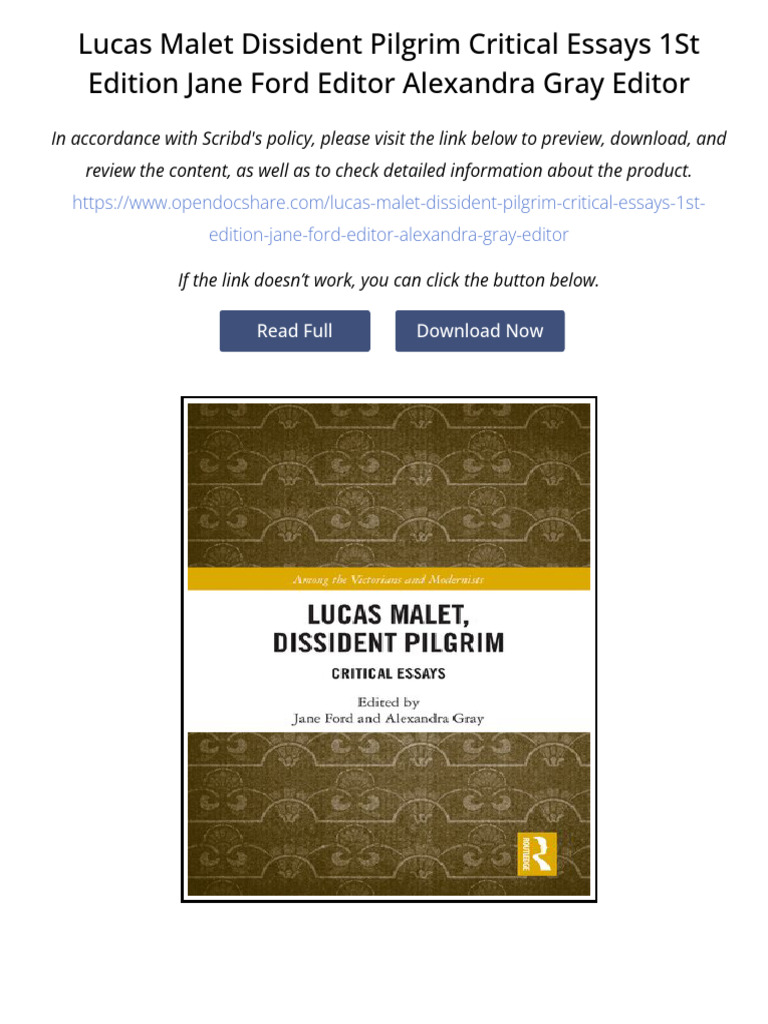 Lucas Malet Dissident Pilgrim Critical Essays 1st Edition Jane Ford ...