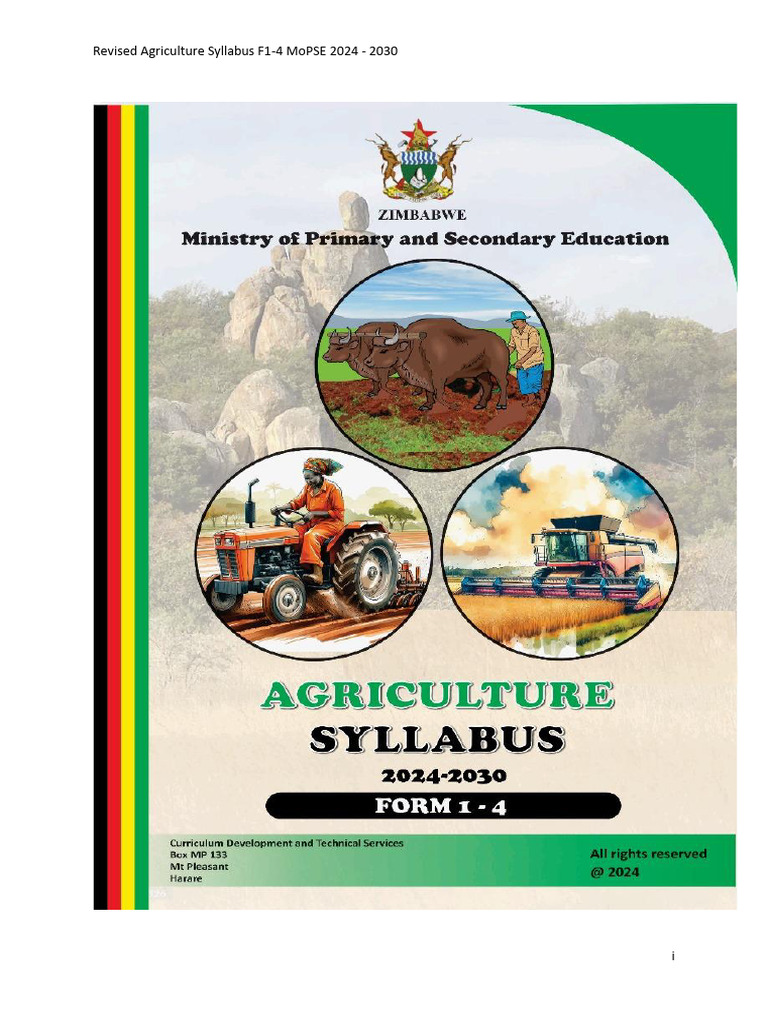 Revised Agriculture Syllabus F1 - 4 | PDF | Soil | Livestock