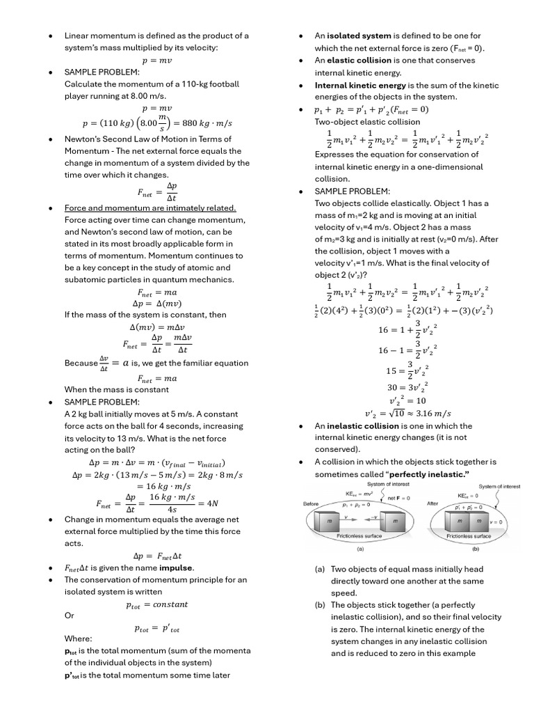 Linear Momentum and Force | PDF | Momentum | Force