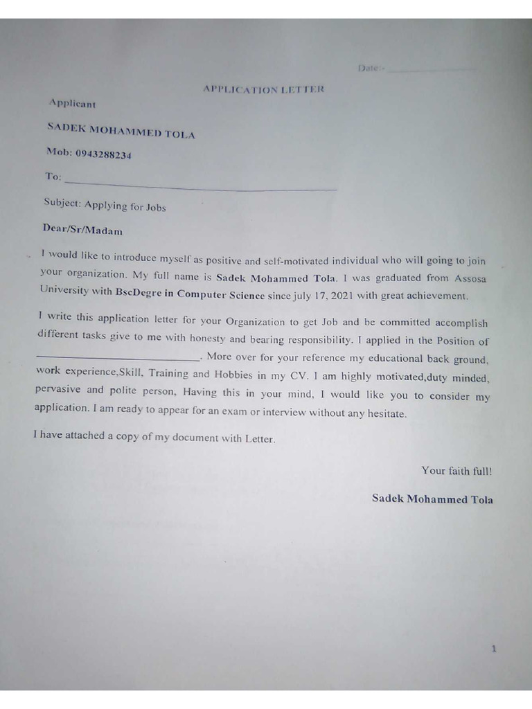 App Letter | PDF