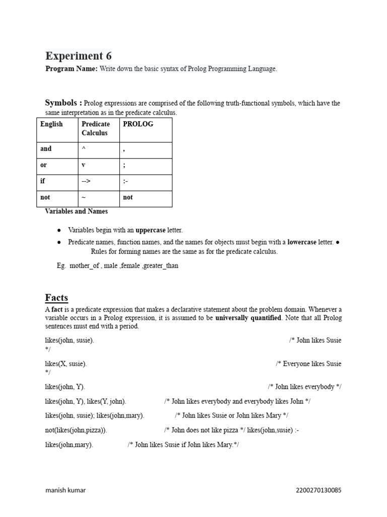 Experiment 6,7,88 (2) (1) | PDF | First Order Logic | Interpretation (Logic)