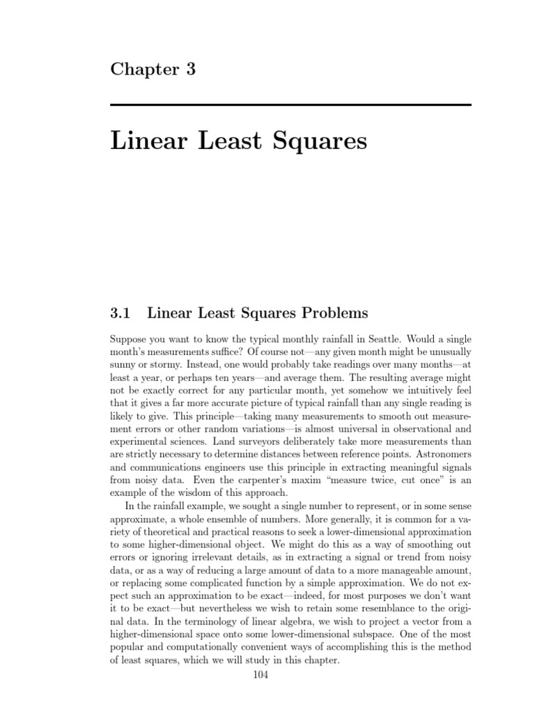 Ch3 | PDF | Least Squares | Norm (Mathematics)