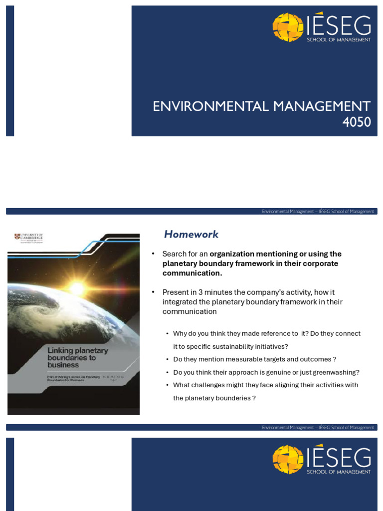 Environmental Management_Session 2 | PDF | Human Impact On The ...