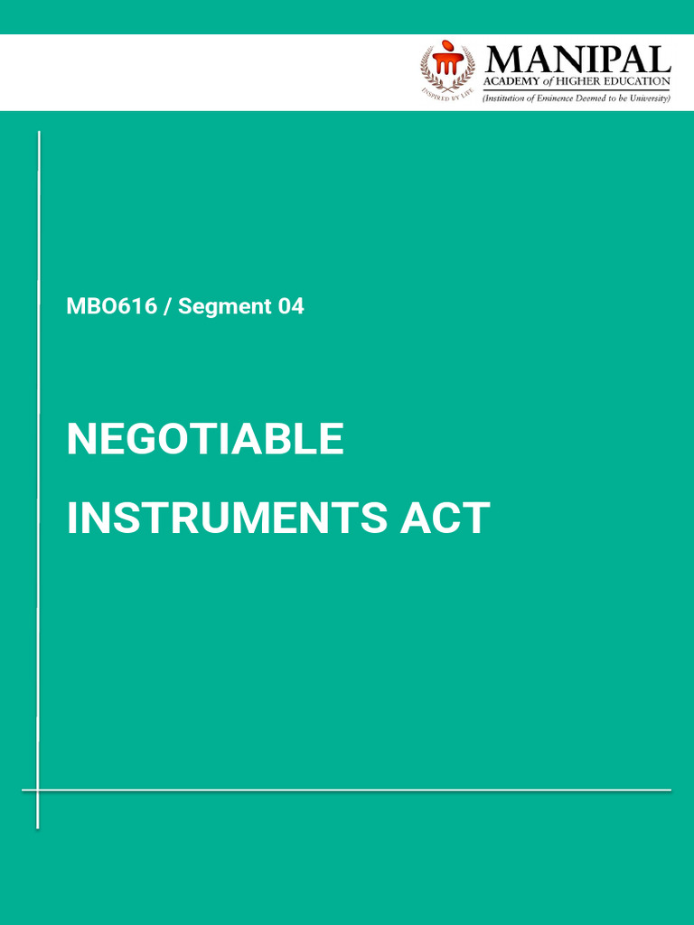 RM - Negotiable Instruments Act | PDF | Negotiable Instrument | Cheque