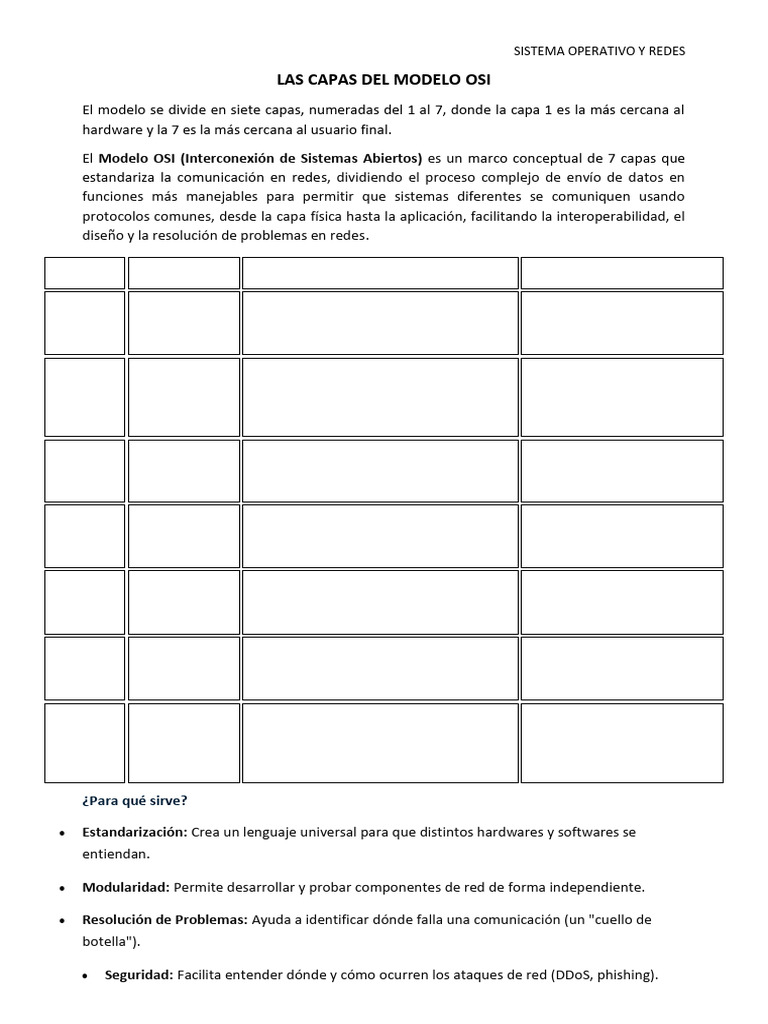 Clase - Las Capas Del Modelo Osi | PDF | Red de computadoras | Modelo osi