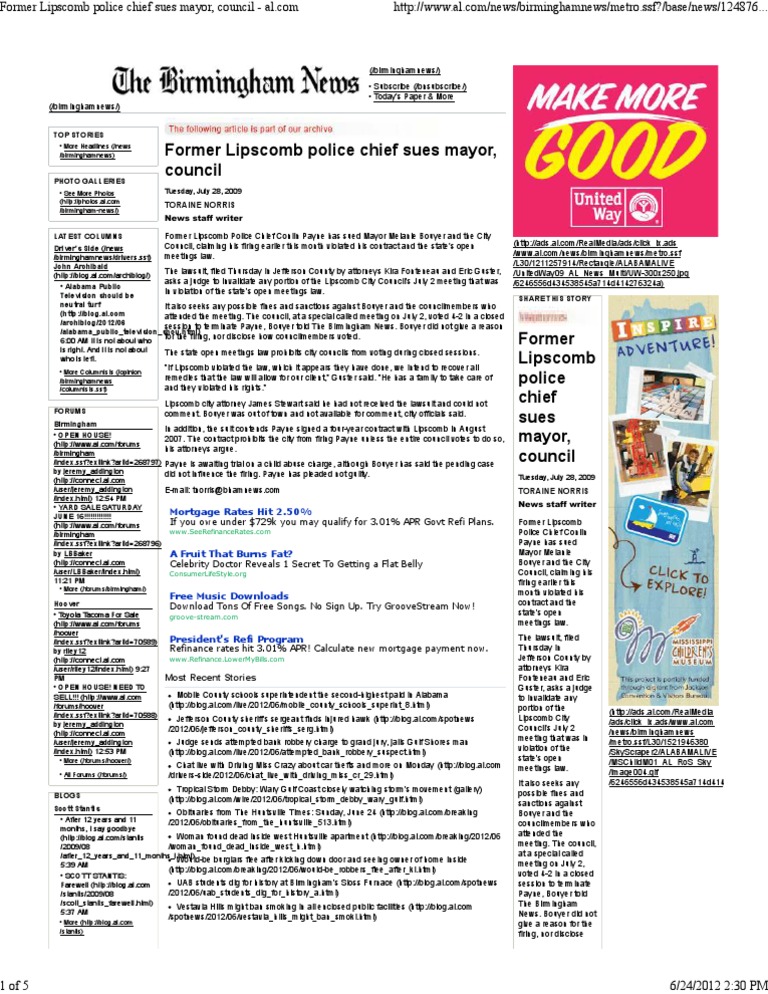 Birmingham News Highlights | PDF | Lawsuit | Government