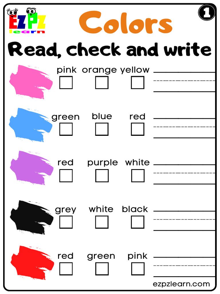 1 Colors Read Check and Write-đã Gộp | PDF