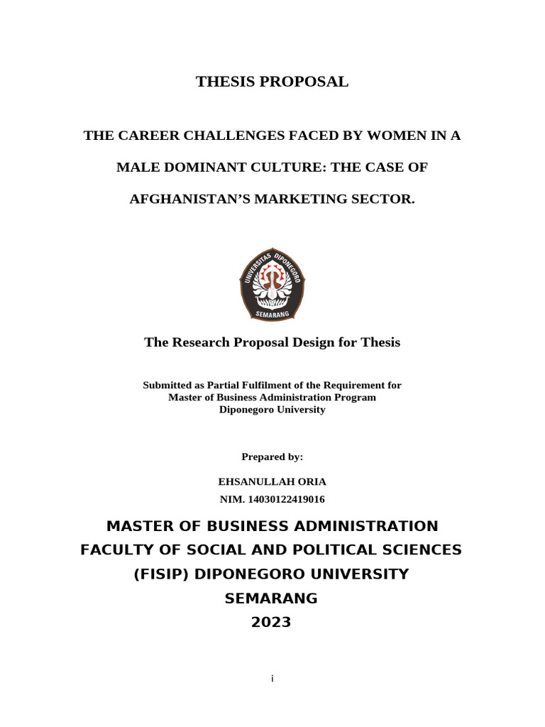Thesis Proposal_Oria MBA | PDF | Patriarchy | Leadership