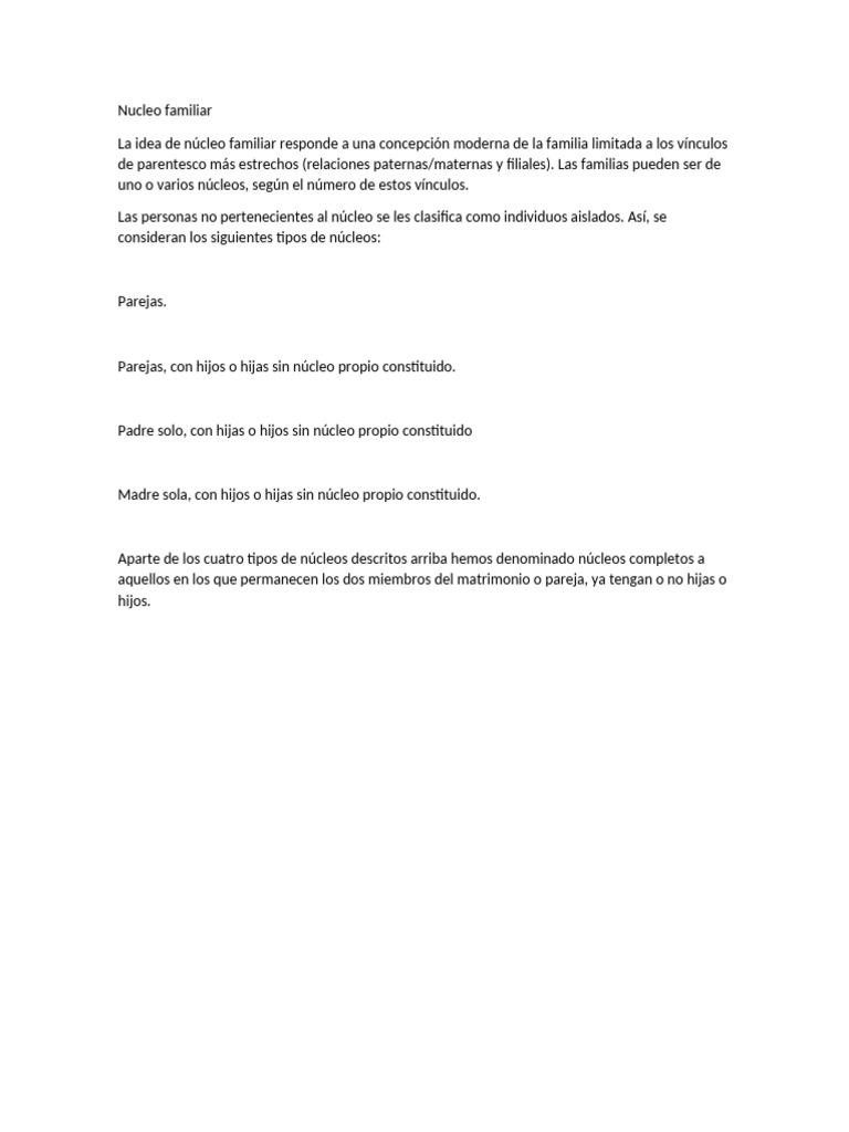 Tipos de Núcleos Familiares Modernos | PDF