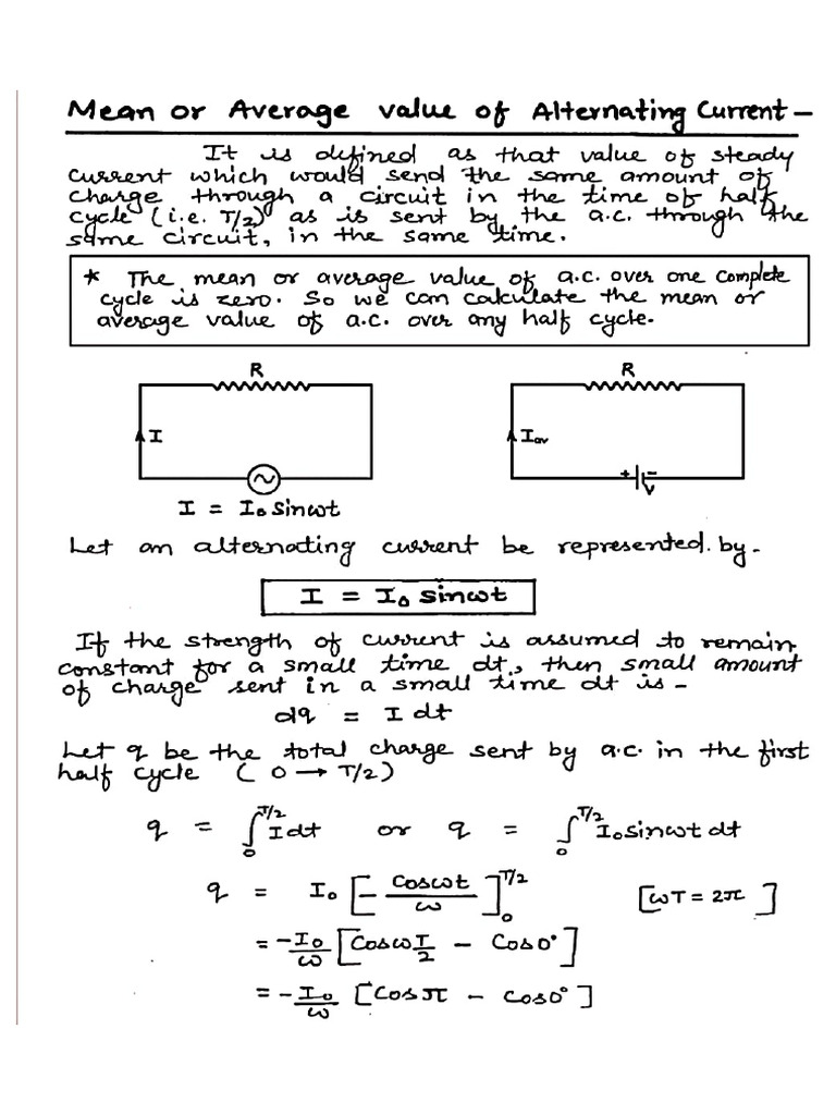 Mean or a Average Value of AC | PDF