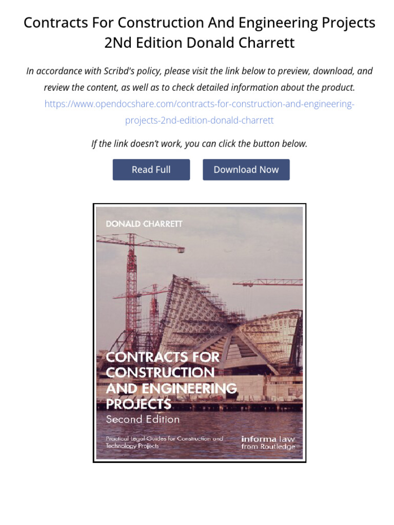 Contracts for Construction and Engineering Projects 2nd Edition Donald ...