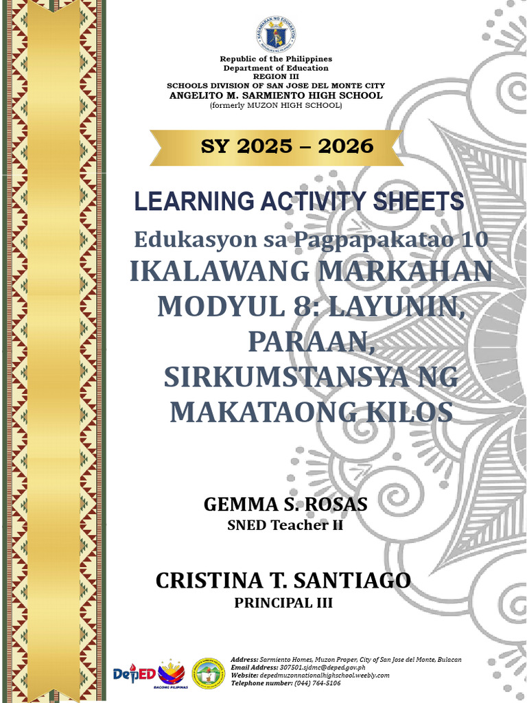 LAS EsP 10 Quarter 2 Module 8 MDL | PDF