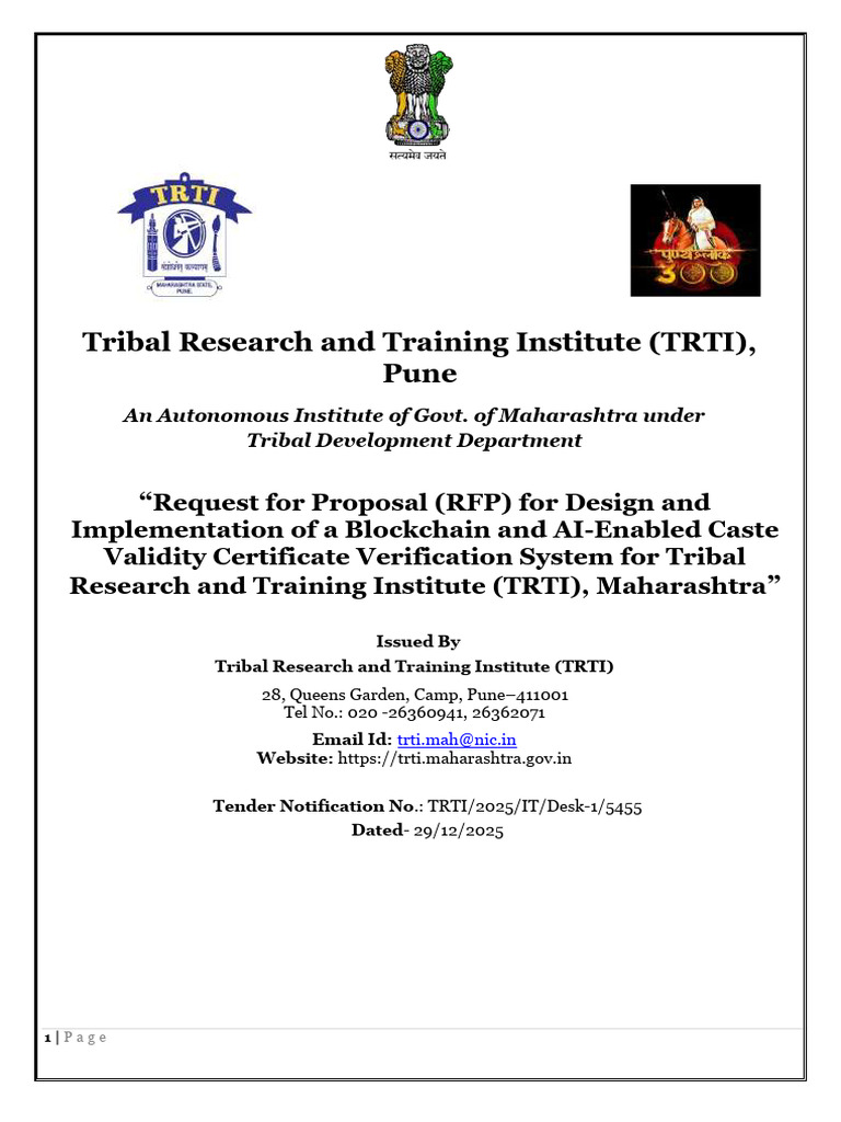 RFP for Blockchain AI Caste Verification System | PDF | Optical ...